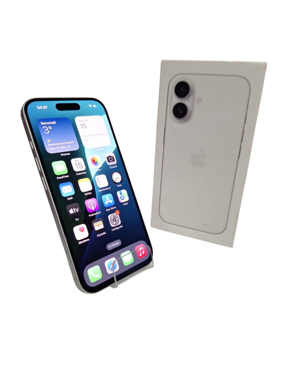 Telefon mobil Apple IPhone 16 WHITE, Memorie 128 GB, Stare Excelenta ...