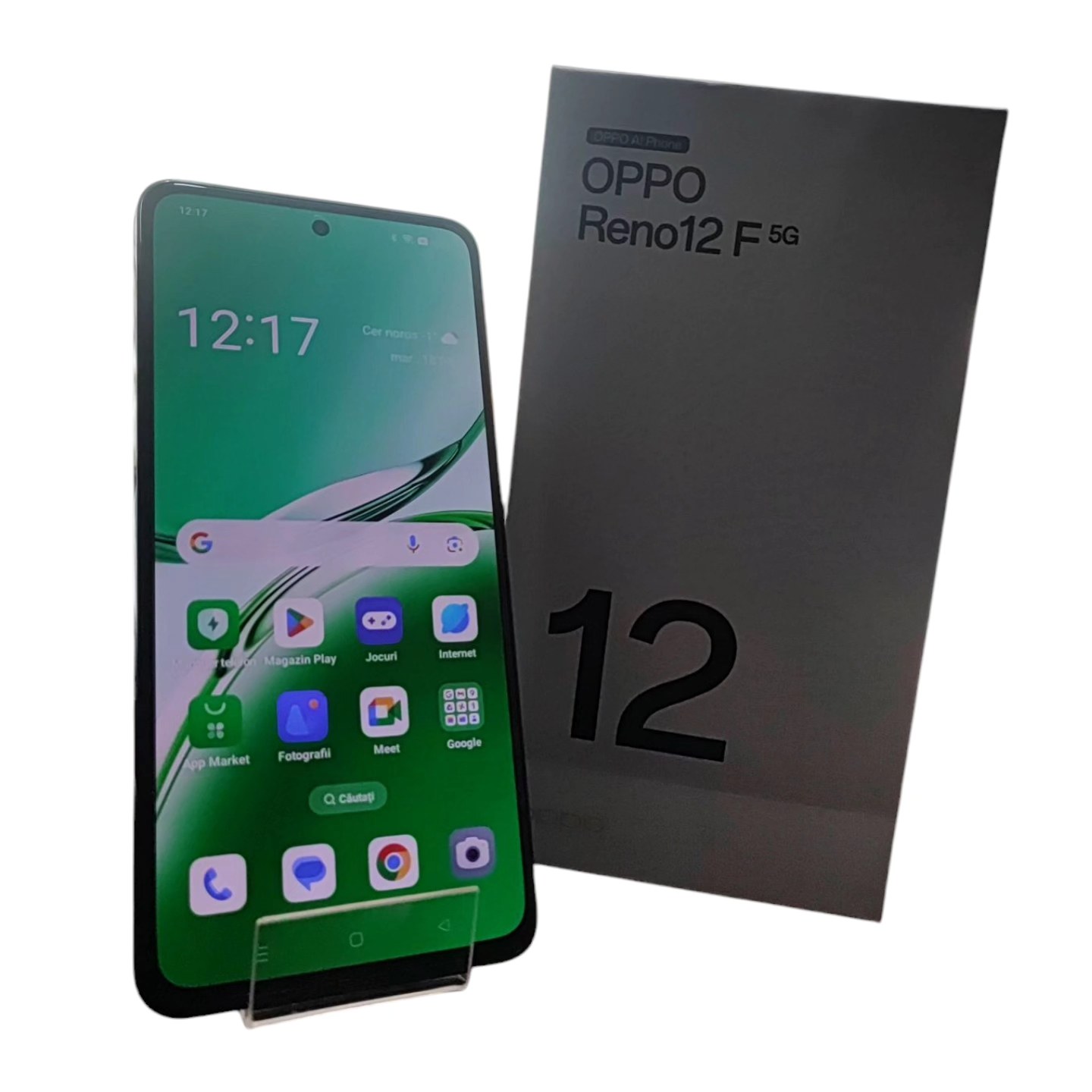 Telefon mobil Oppo Reno 12f 5g Black Green, Memorie 256 GB, Stare Nou ...