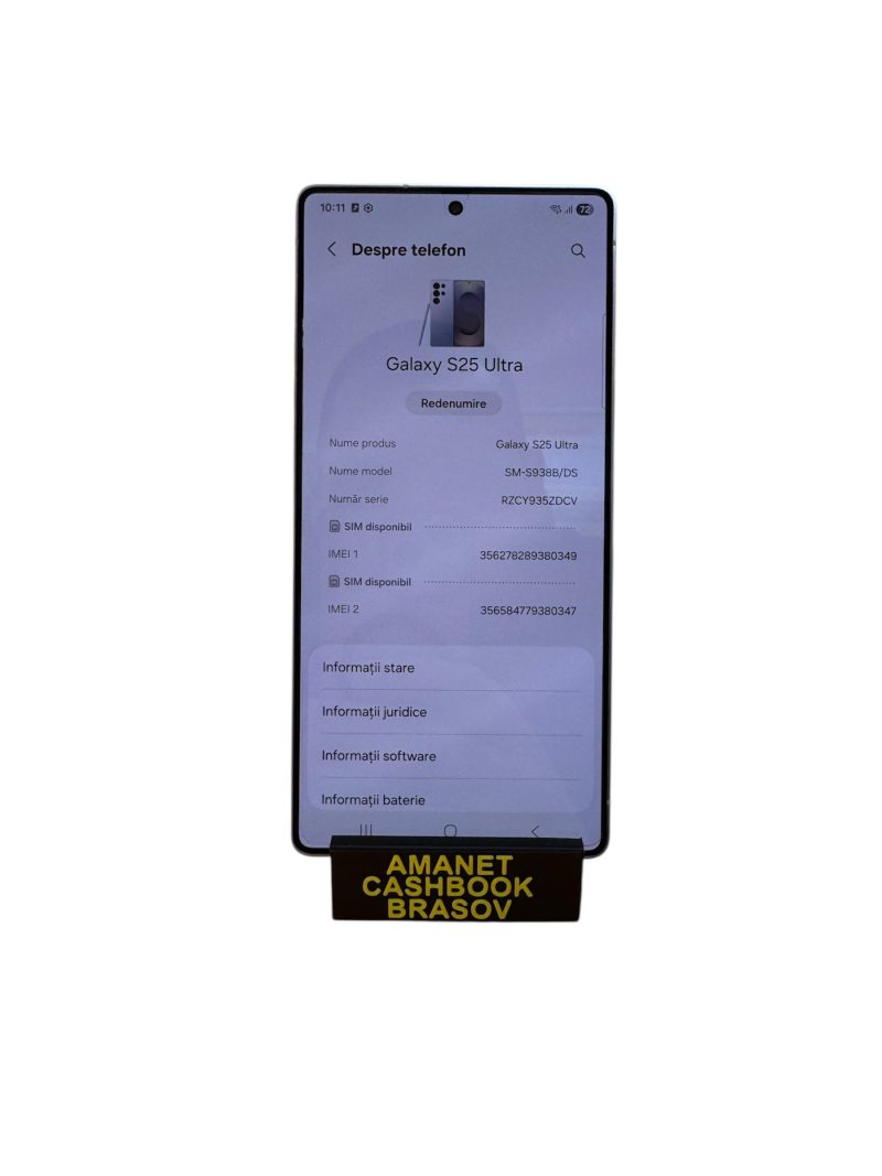 Telefon mobil Samsung S25 Ultra Silver Blue, Memorie 256 Gb, Stare ...