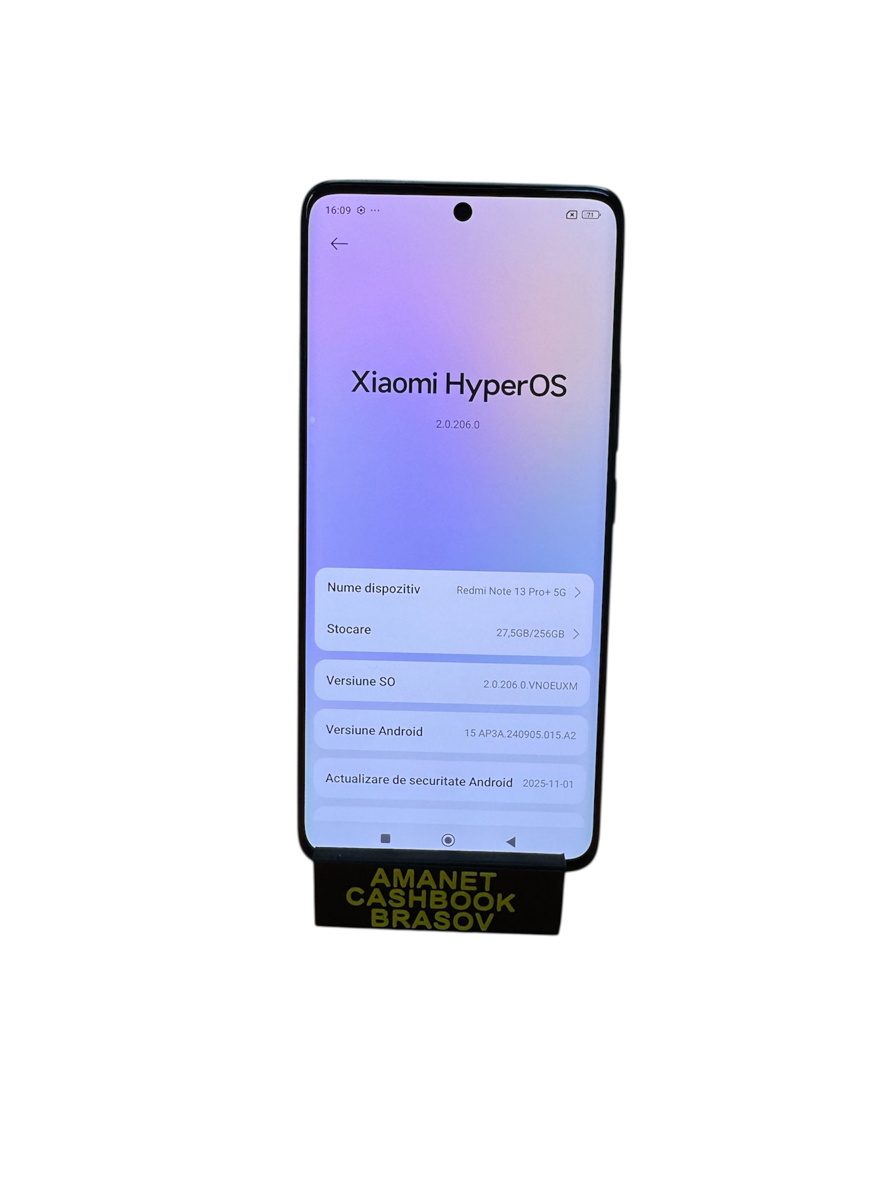 Telefon mobil Redmi Note 13 Pro Plus Black, Memorie 256 Gb, Stare ...